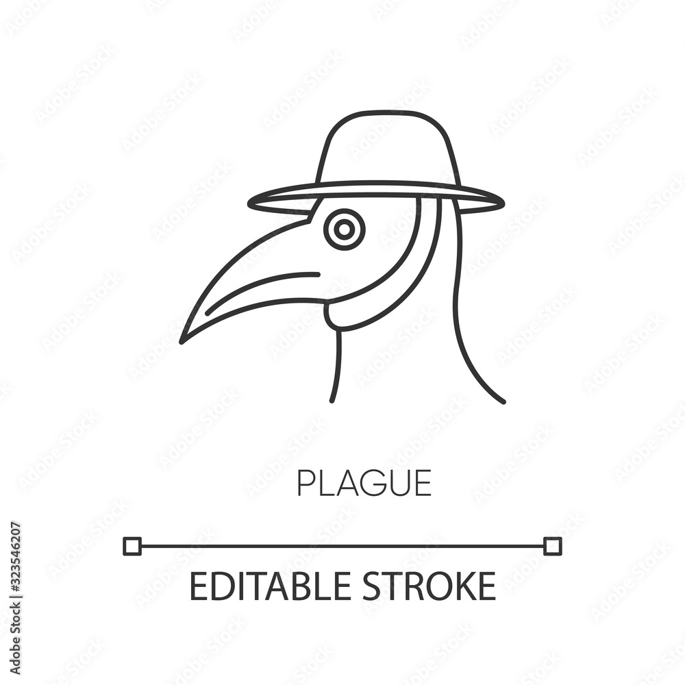Plague pixel perfect linear icon. Thin line customizable illustration ...