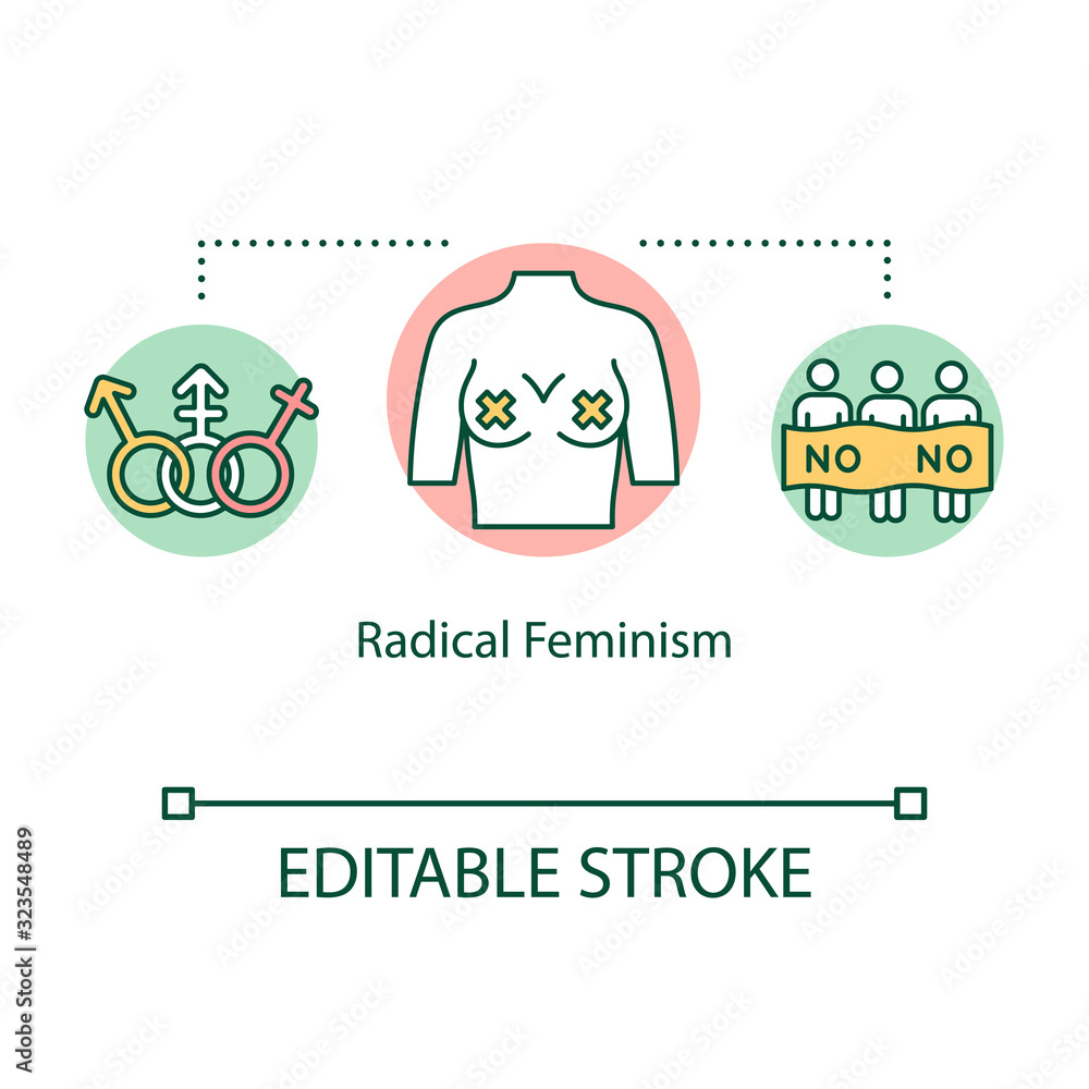 Radical feminism concept icon. Gender equality movement demonstration ...