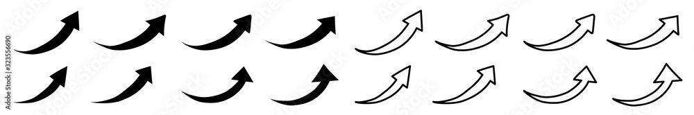 Arrow up curve vector. Arrow up. Arrow up icon. Arrow up Stock Vector ...