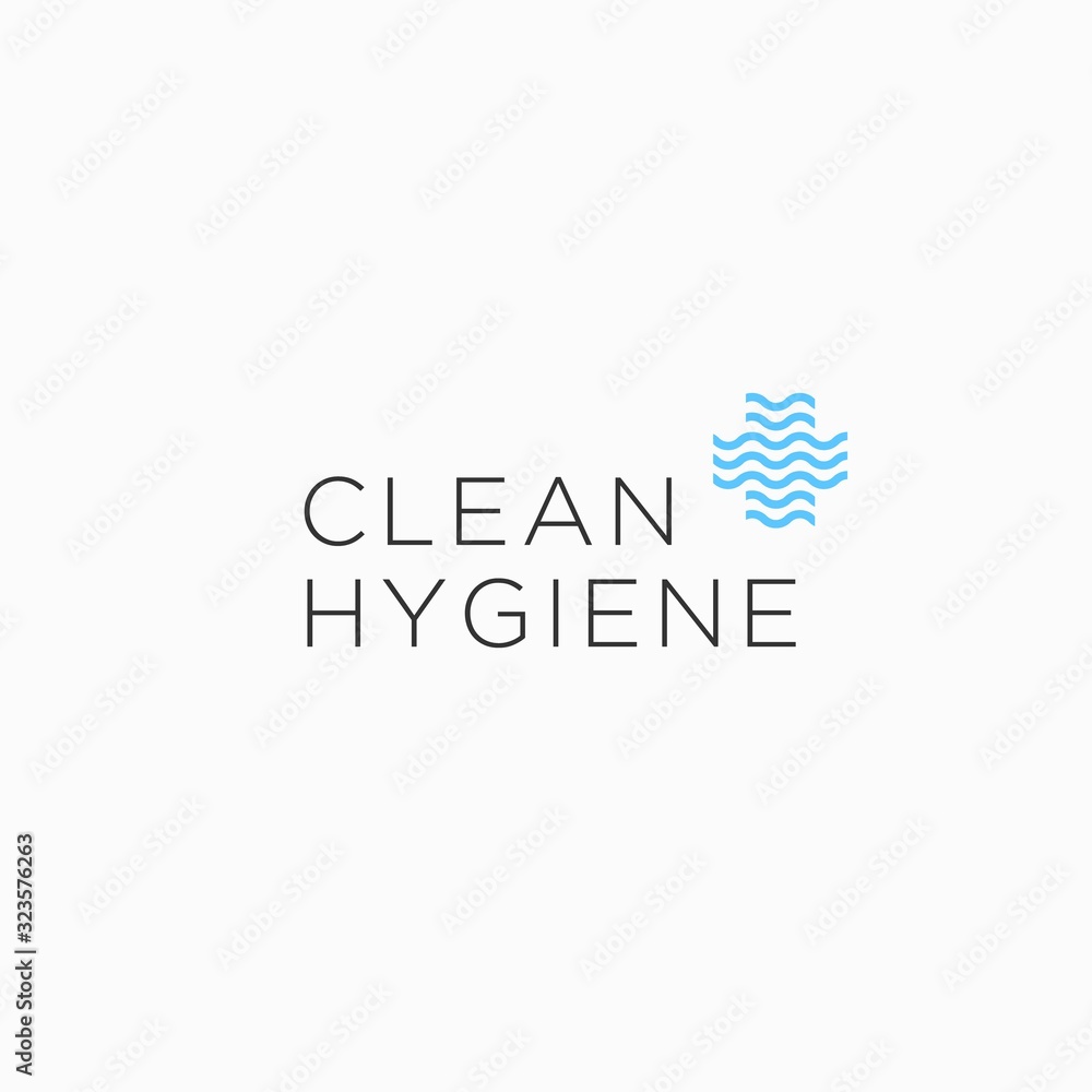 simple clean hygiene logo design inspiration . clean water cross logo ...