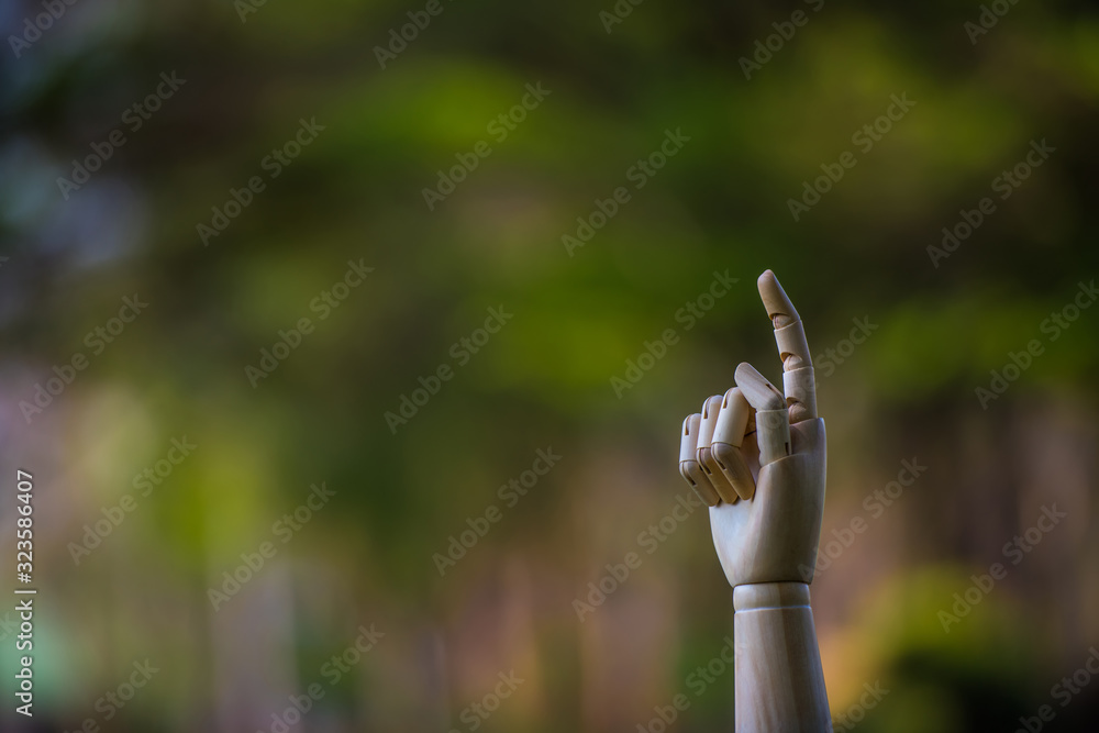 Hand puppet on a green background Stock Photo | Adobe Stock