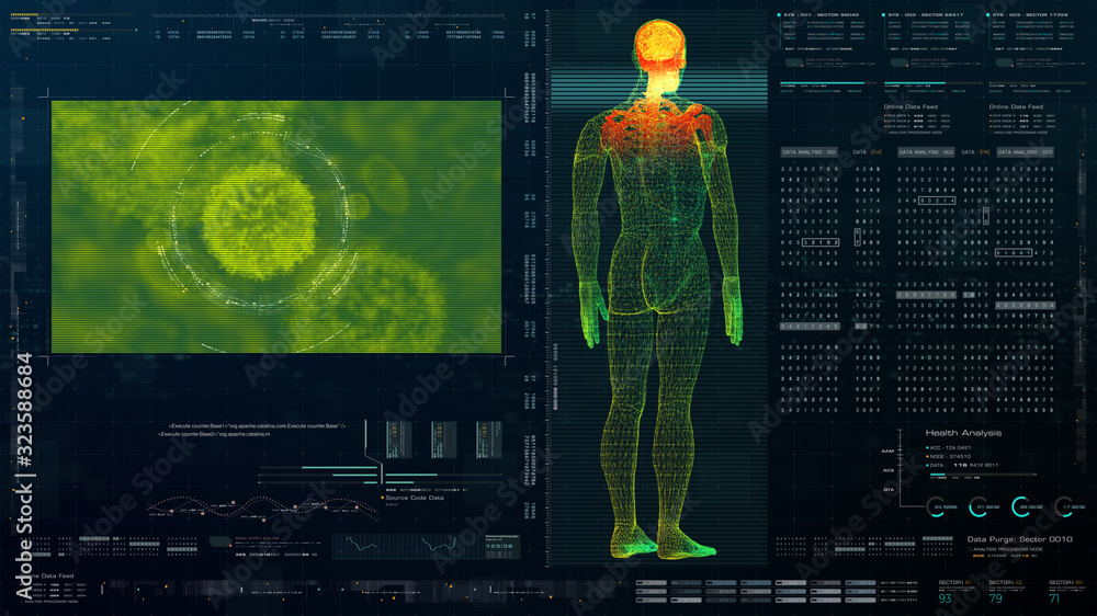 Futuristic head up display motion element virtual biomedical ...