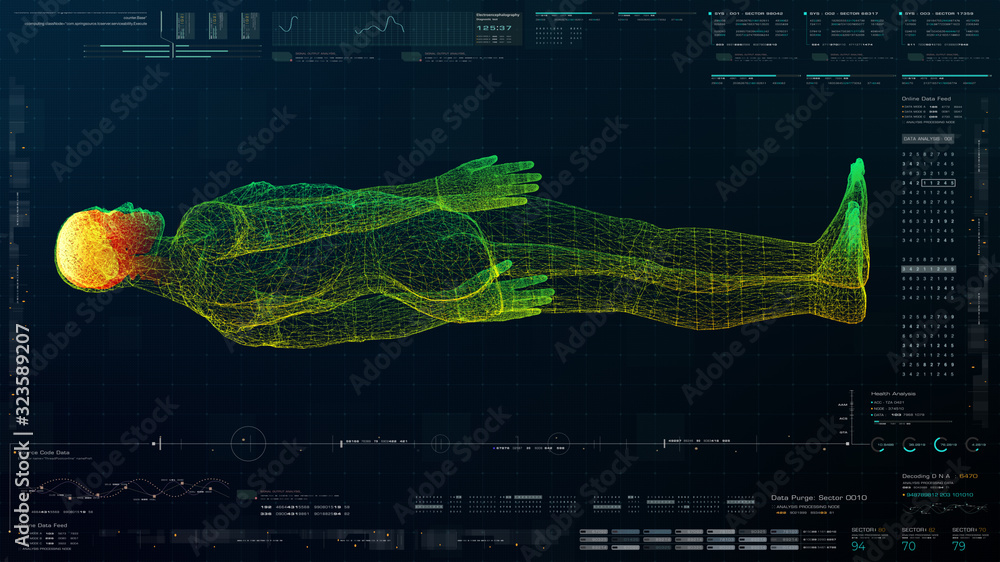 Futuristic head up display motion element virtual biomedical ...