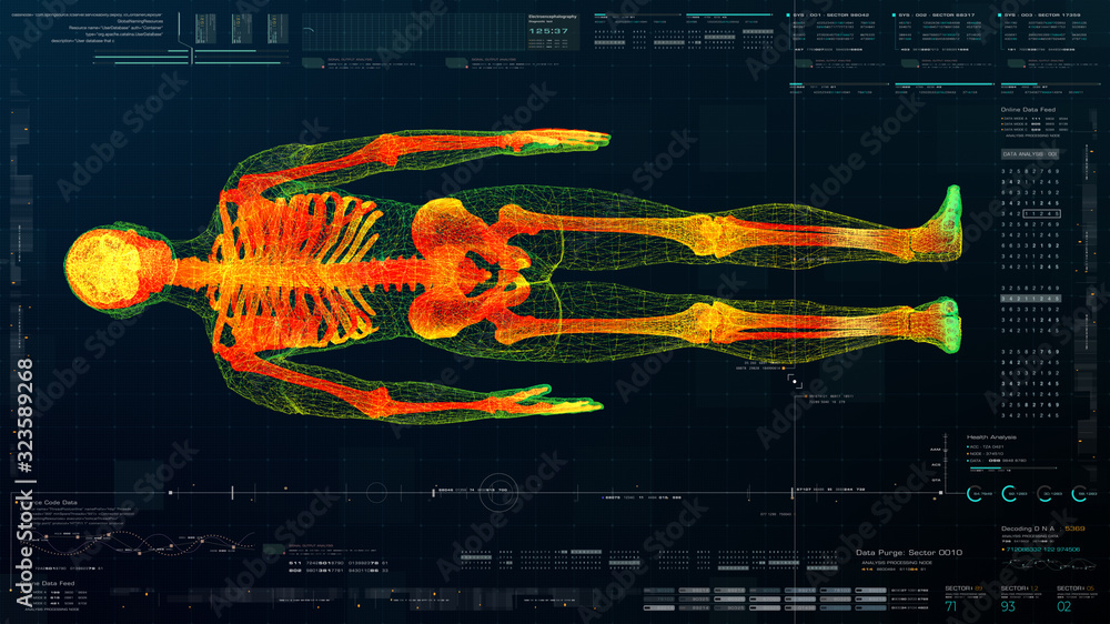 Futuristic head up display motion element virtual biomedical ...