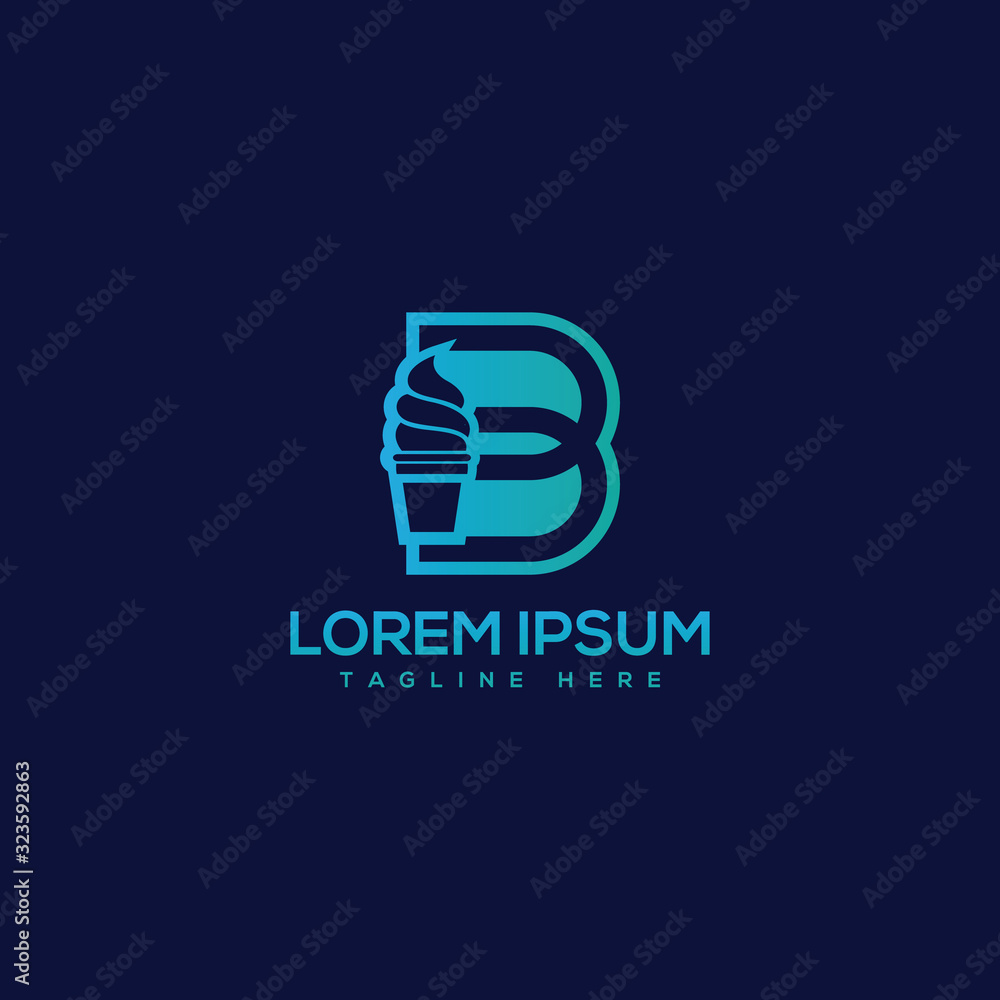Ice Cream With Letter B Logo Template Stock Vector Adobe Stock ice-cream-with-letter-b-logo-template-stock-vector-adobe-stock