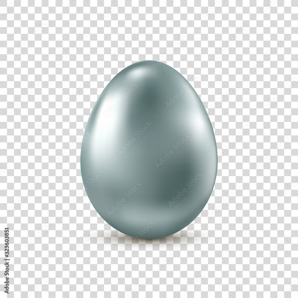 Vector silver realistic Easter egg isolated on transparent background ...