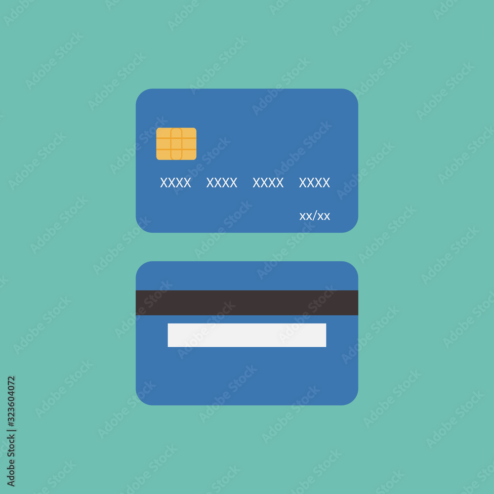 credit card icon symbol for financial business flat vector illustration ...
