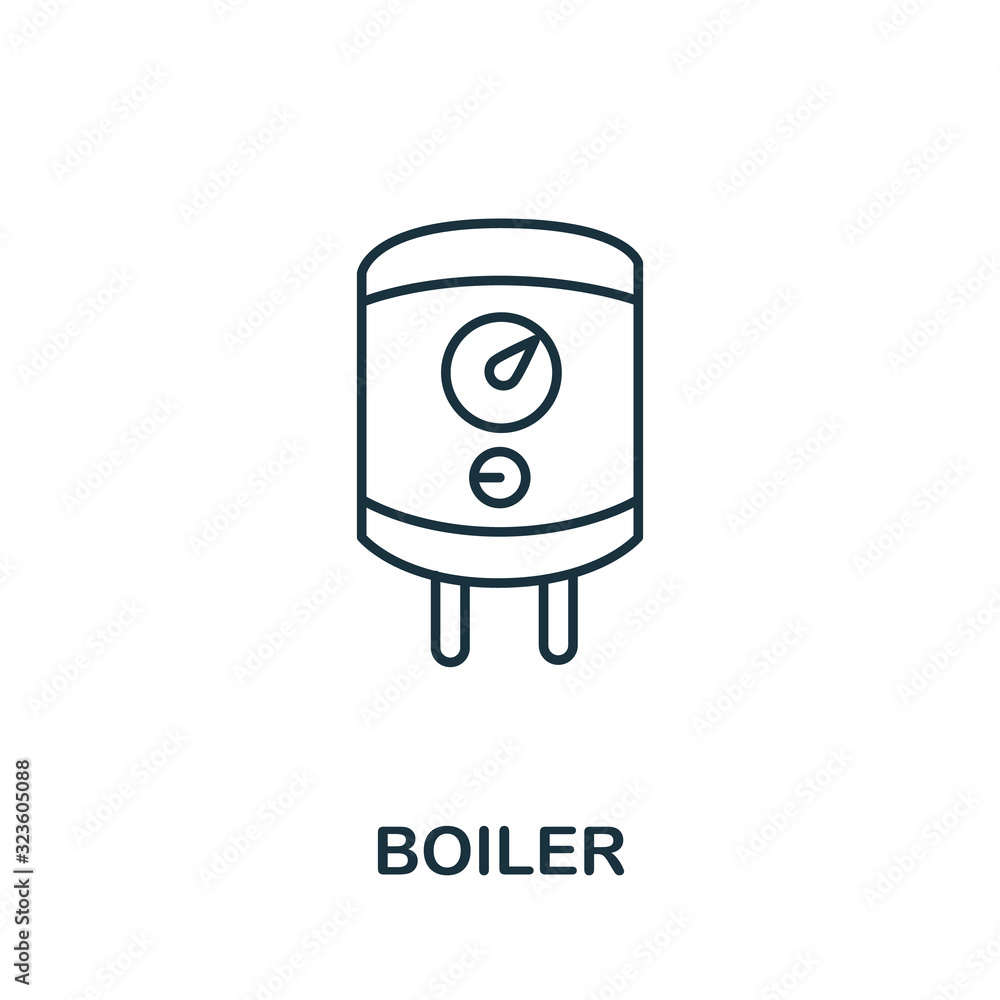 Boiler icon from household collection. Simple line Boiler icon for ...