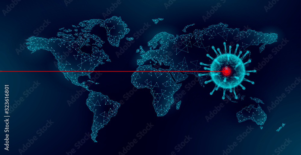 Planet Earth World map pandemic China. Health safety pneumonia ...