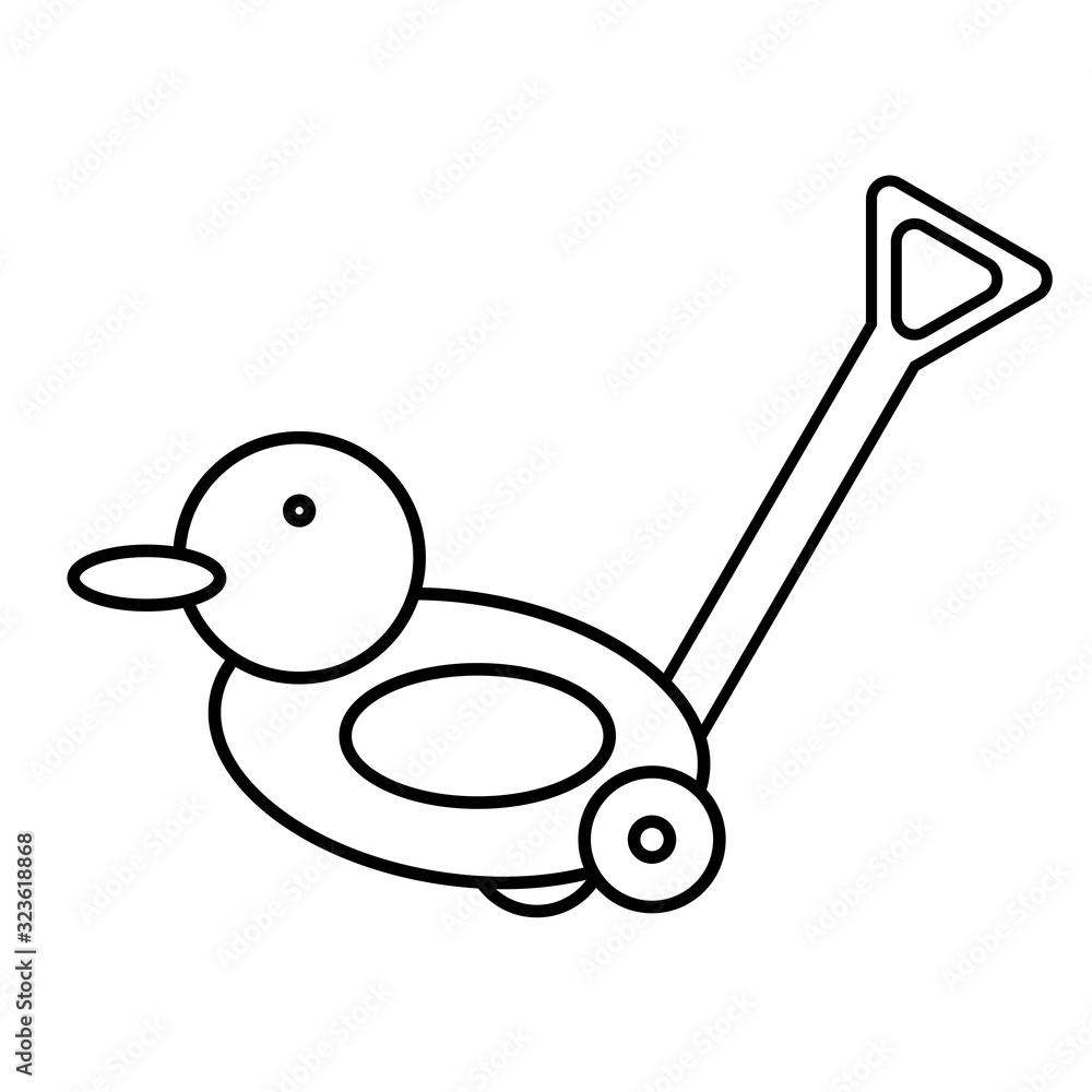 Coloring page outline of duck toy. Vector illustration. Stock Vector ...