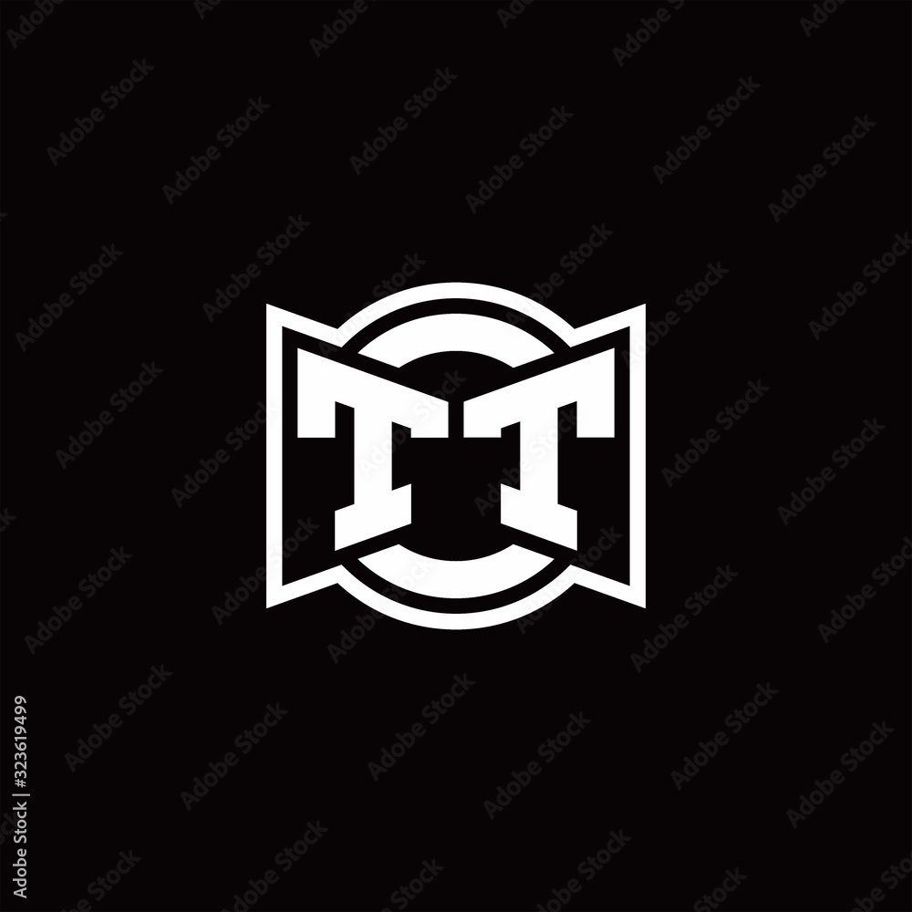 TT logo monogram with ribbon style circle rounded design template Stock ...