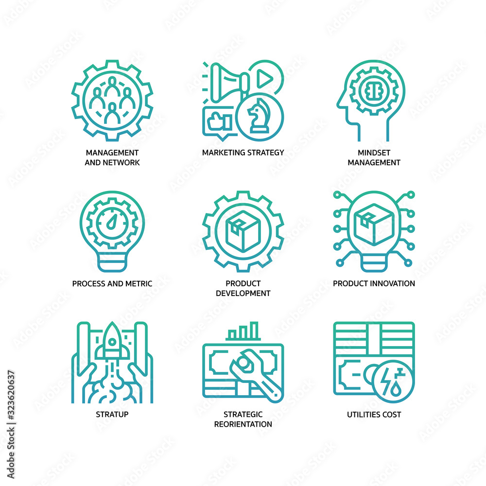 Business model canvas icons set Stock Vector | Adobe Stock