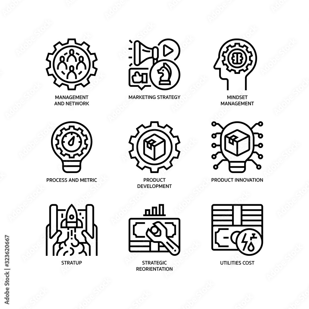 Business model canvas icons set Stock Vector | Adobe Stock