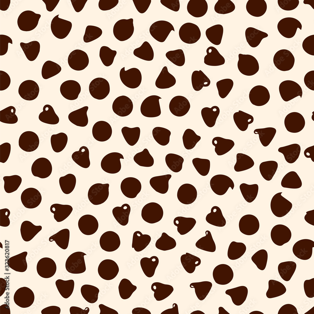 Scattering sweet chocolate chips. Seamless vector texture. Stock Vector ...
