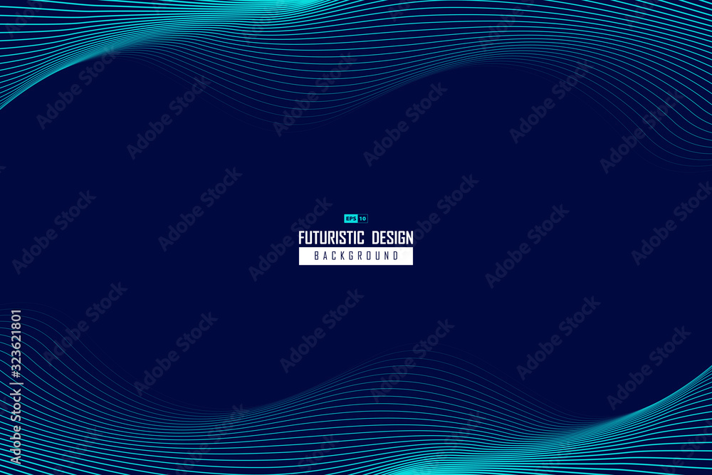 Abstract wavy blue line design of technology pattern movement ...