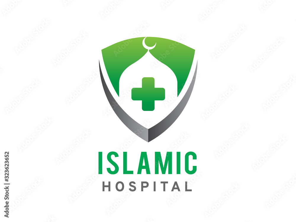 islamic hospital logo template design, icon, symbol Stock Vector ...