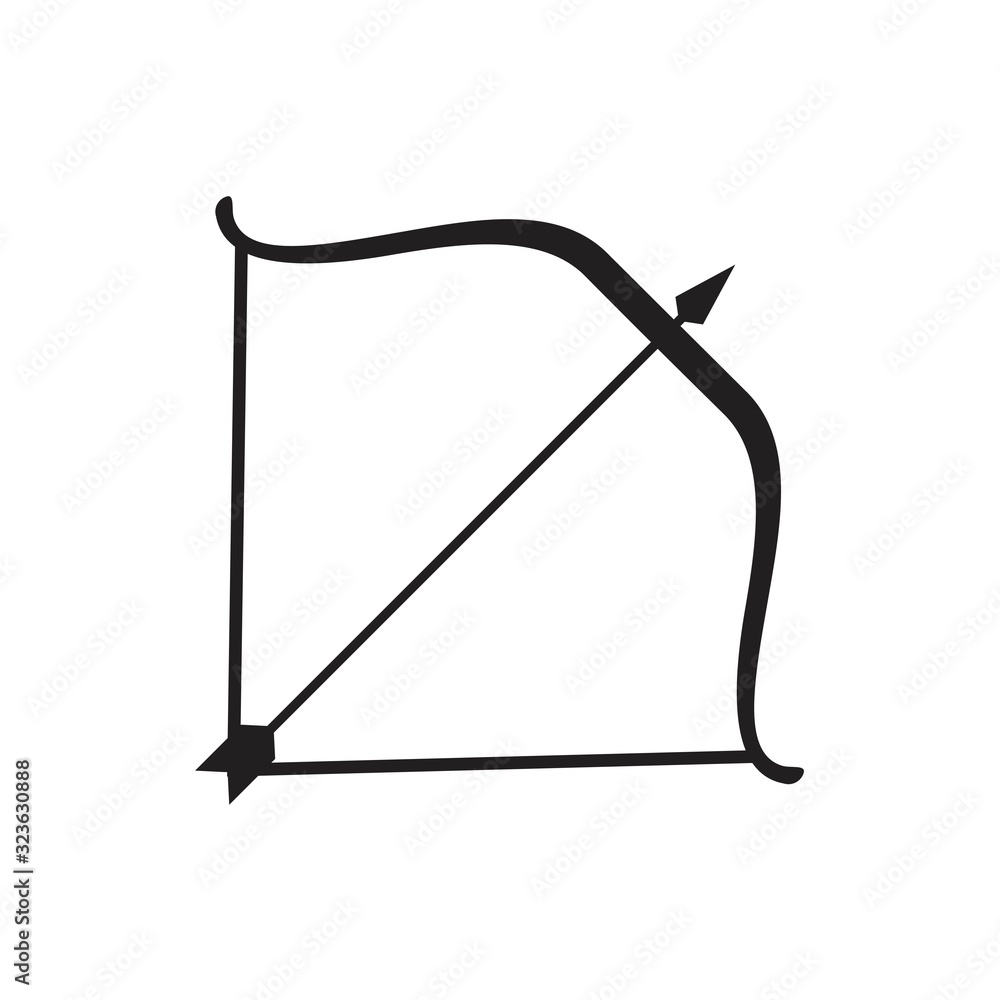 Bow and arrow icon template black color editable. Bow and arrow icon ...