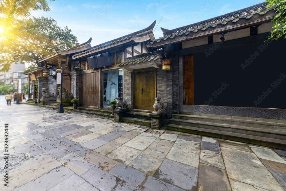 Old buildings in Kuan Alley and Zhai Alley, Chengdu, Sichuan Stock ...