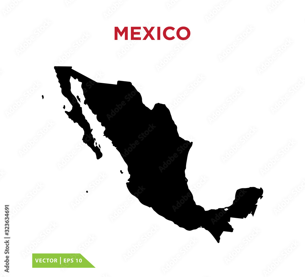Mexico map icon vector logo design template Stock Vector | Adobe Stock