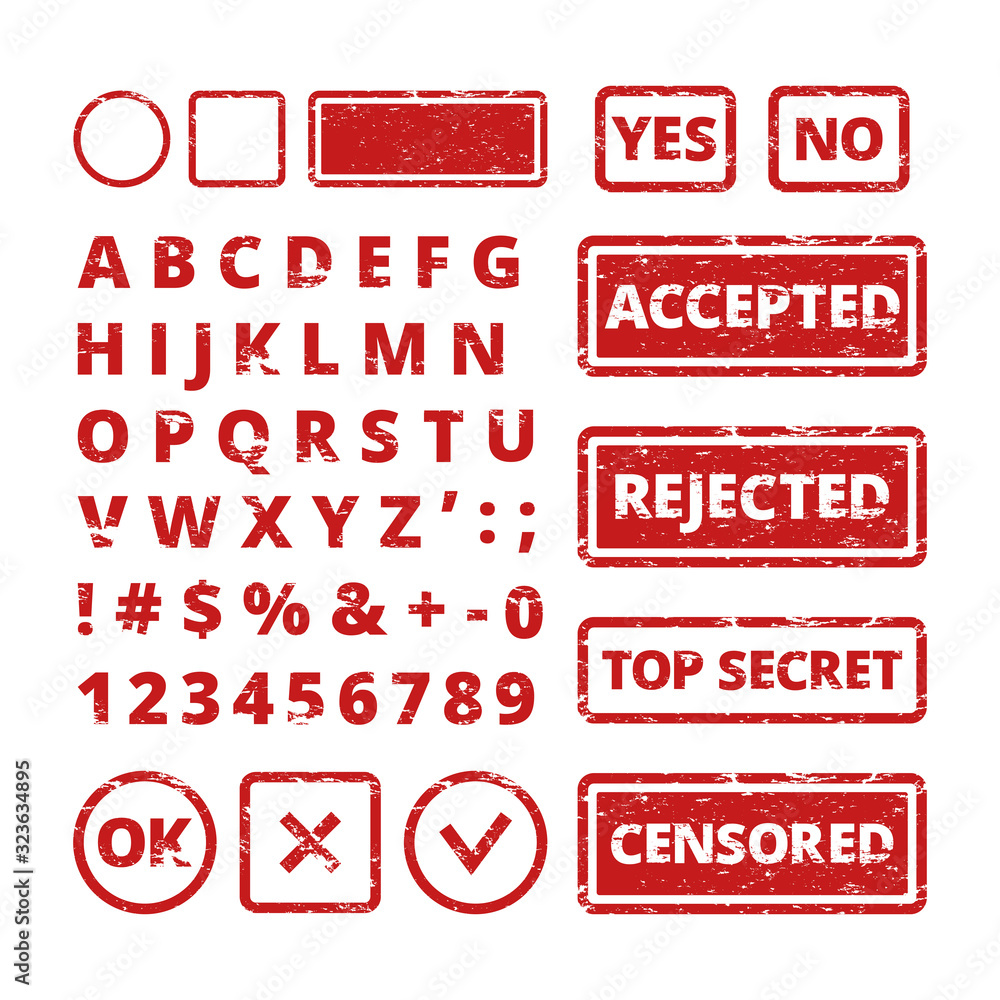Stamp concepts. Vector grunge letters in frames rejected and approved ...