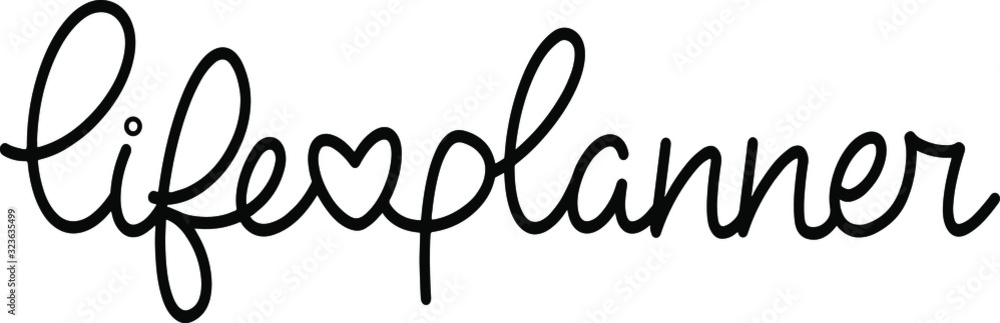 cute minimalistic inscription life planner with heart black color ...
