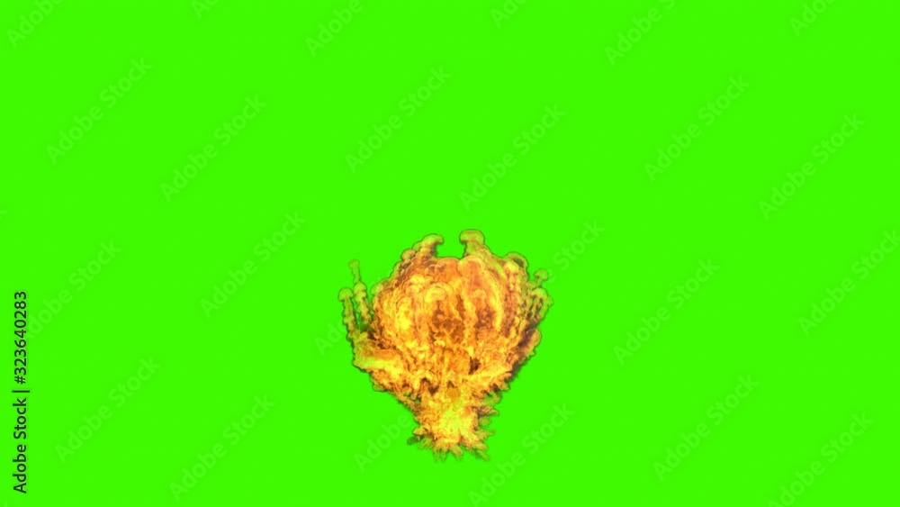 Fire Explosion Alpha channel , Chroma Key , Green screen . Gas ...