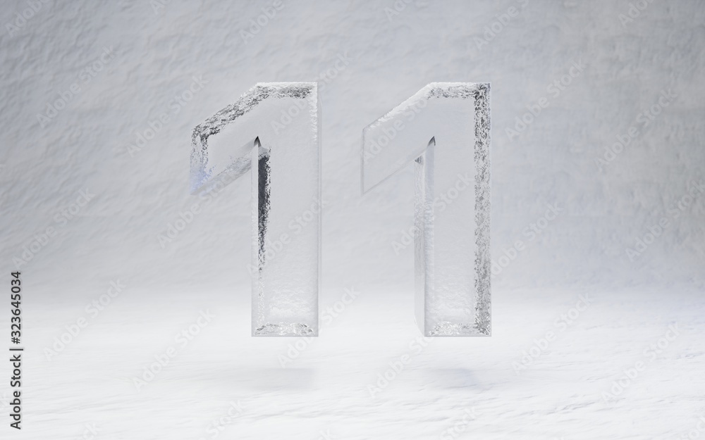 Ice number 11 on snow background. Stock Illustration | Adobe Stock