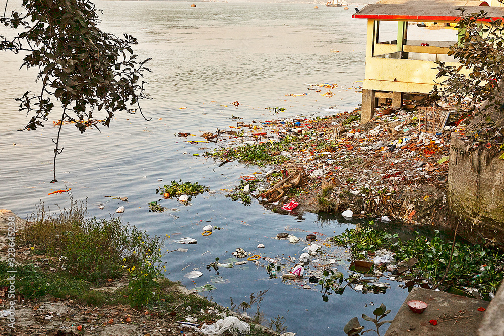Water pollution in Indian river Stock Photo | Adobe Stock