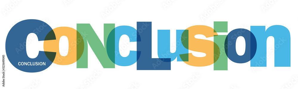 CONCLUSION colorful vector typography banner Stock Vector | Adobe Stock