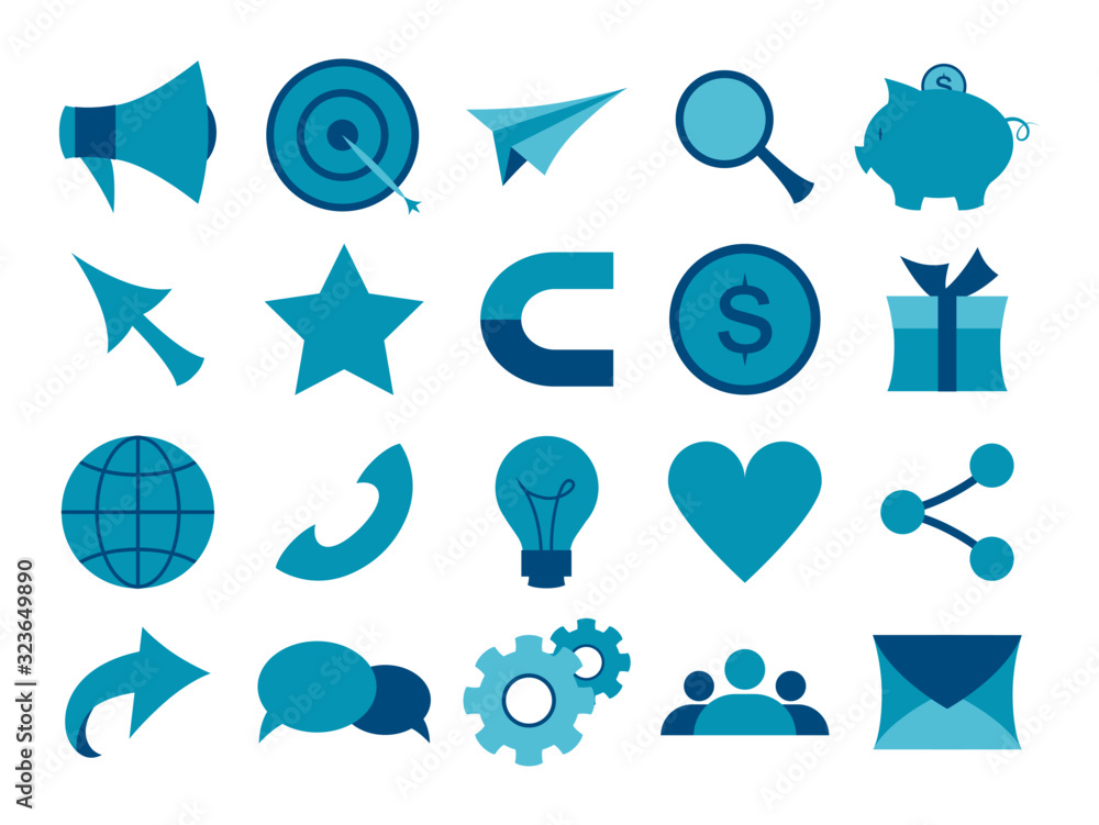 Colorful icons for referral program set Stock Vector | Adobe Stock