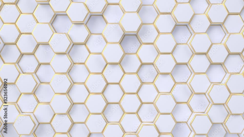 Hexagonal moving looping background. Animated hexagons, honeycomb ...