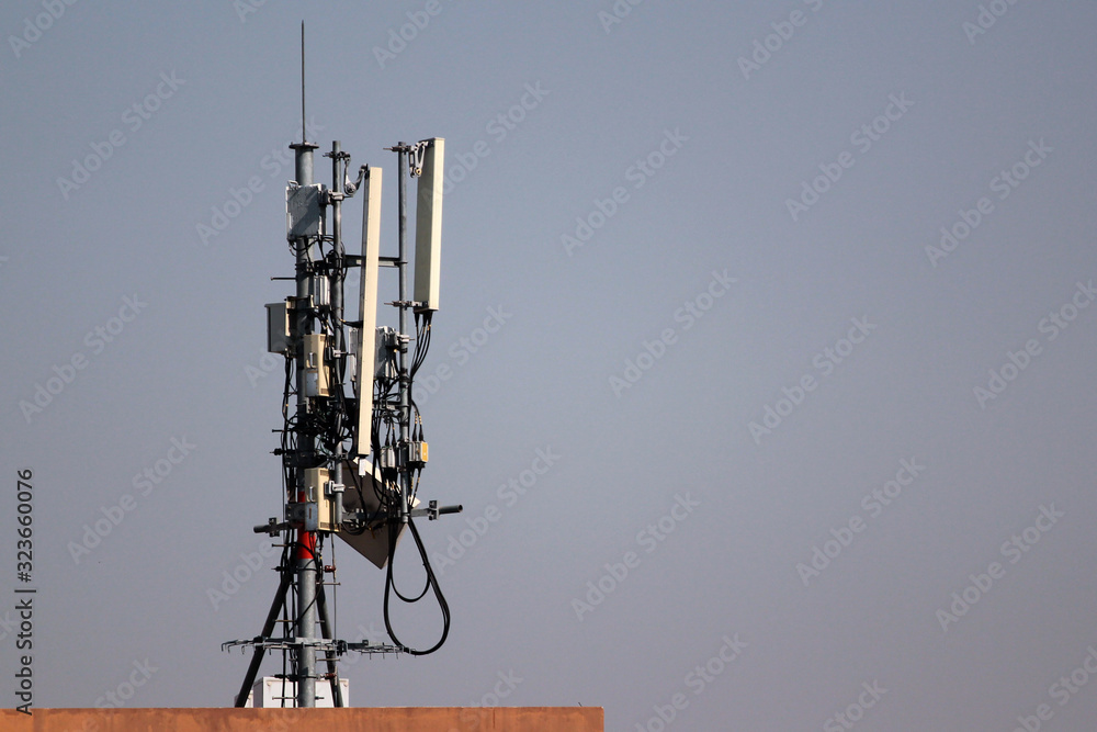 3G, 4G and 5G cellular antennas. Base Transceiver Station ...