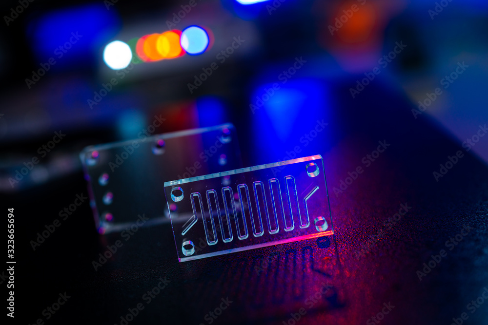 microfluidic device Instrument that uses micro amounts of fluid on a ...