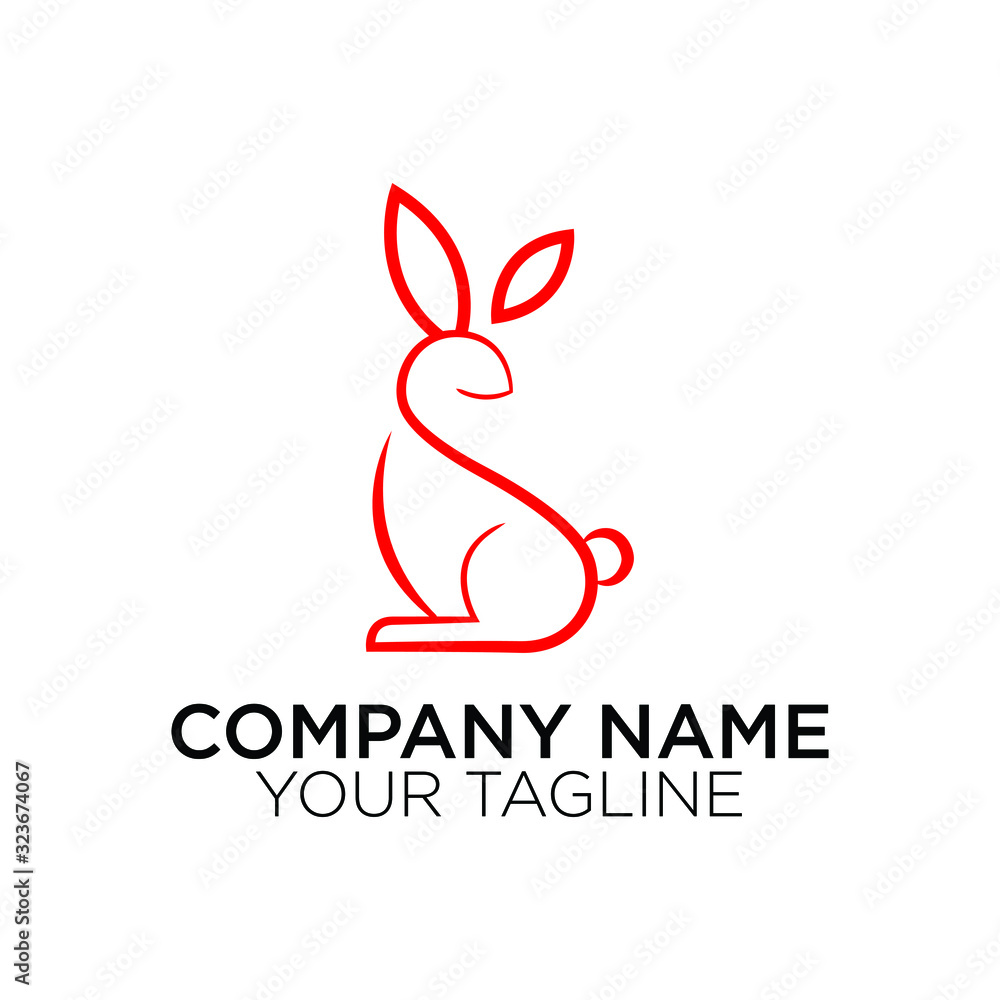 premium rabbit logos for companies and businesses, web or apps Stock ...