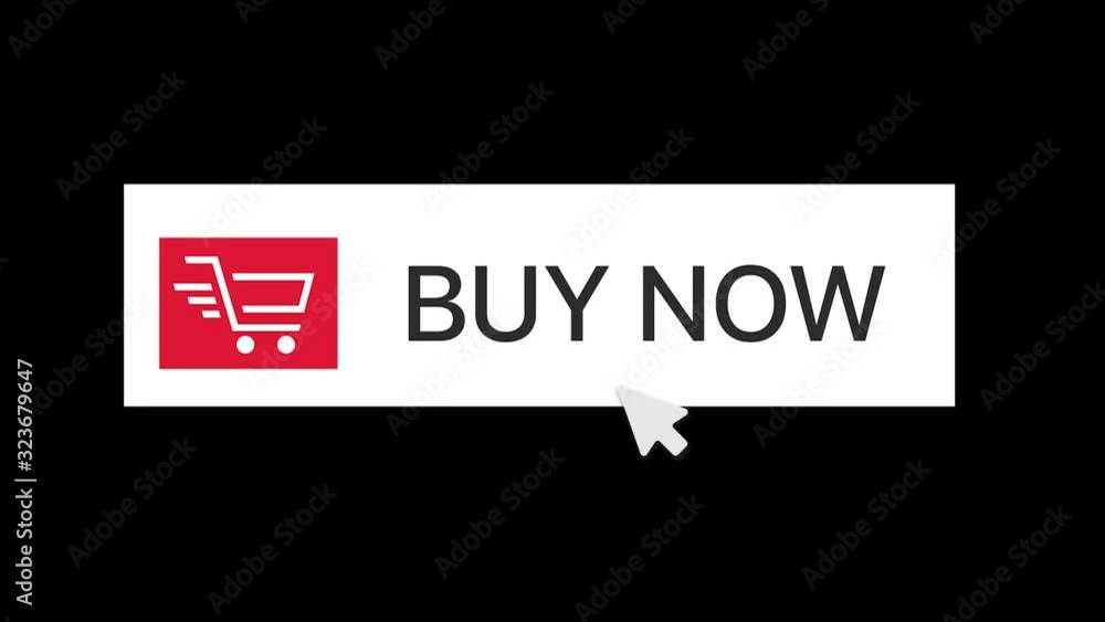 Buy now button icon. White Button with buy now text, shopping cart and ...