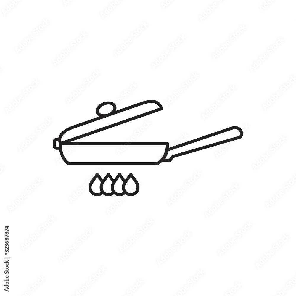 Frying pan icon template black color editable. Frying pan icon symbol ...