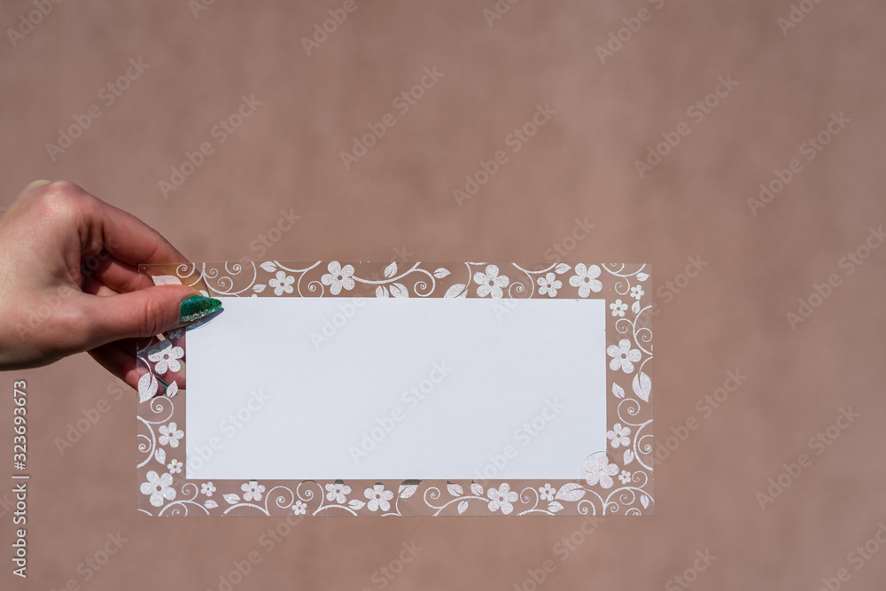 Empty space for text with decorated floral frame, greeting card design ...