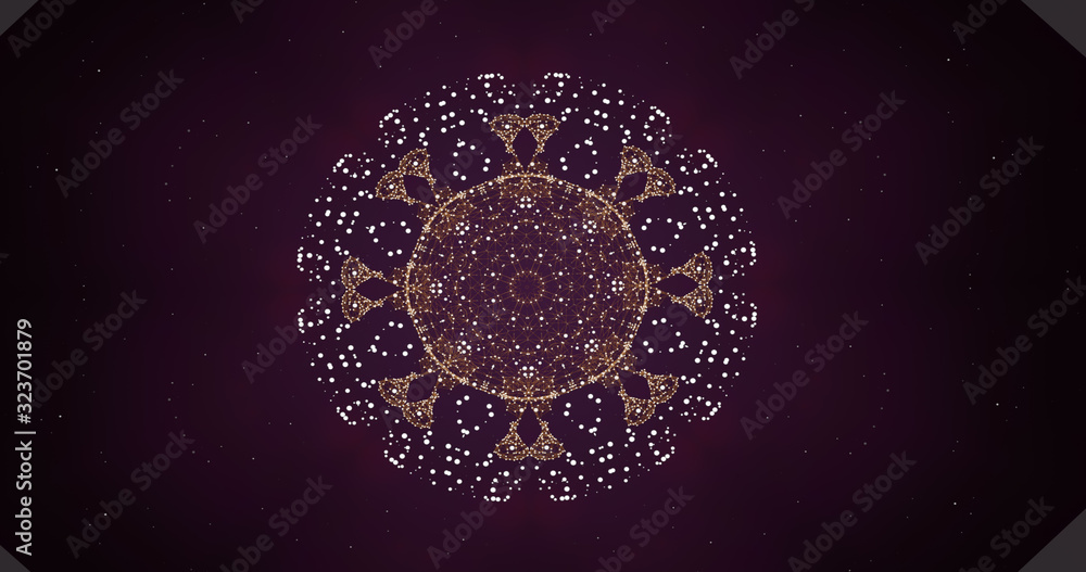 Radiating light pattern in plexus design over hypnotizing waves ...