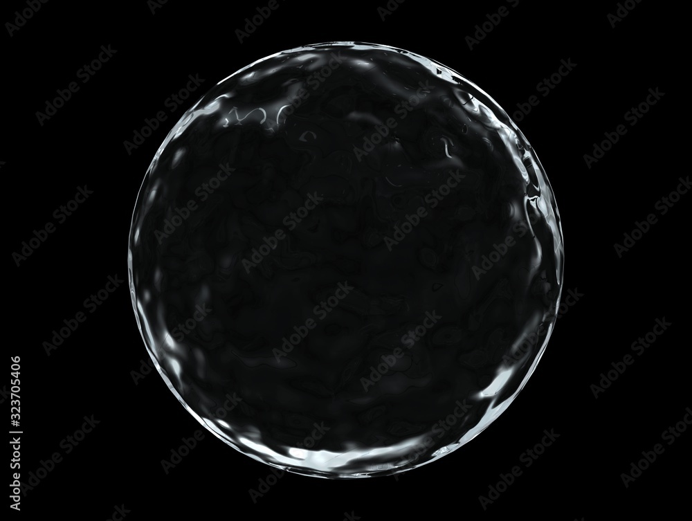 3d white light texture of reflection on rough bubble isolated on white ...
