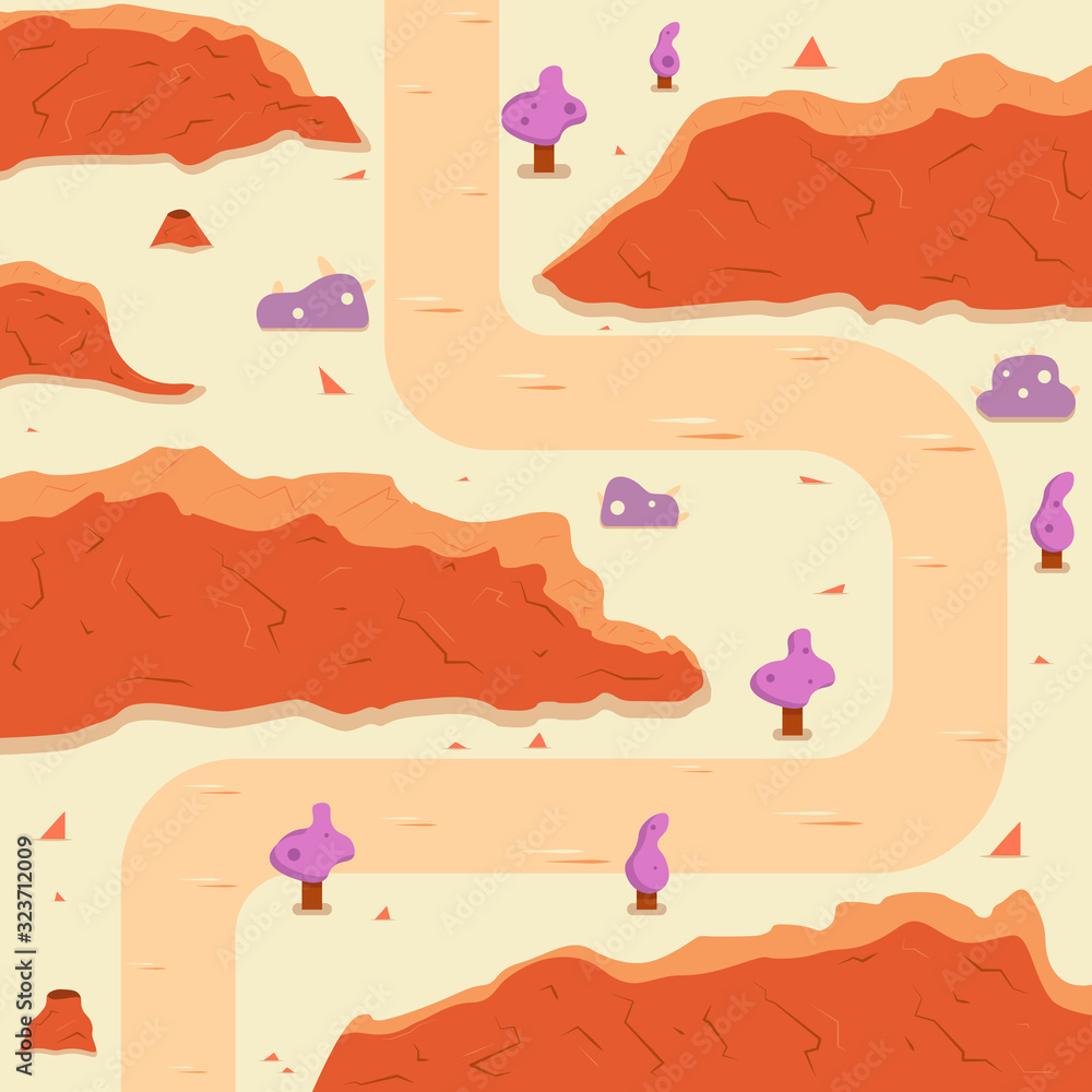 Map of the Mars.Game map design vector illustration Stock Vector ...