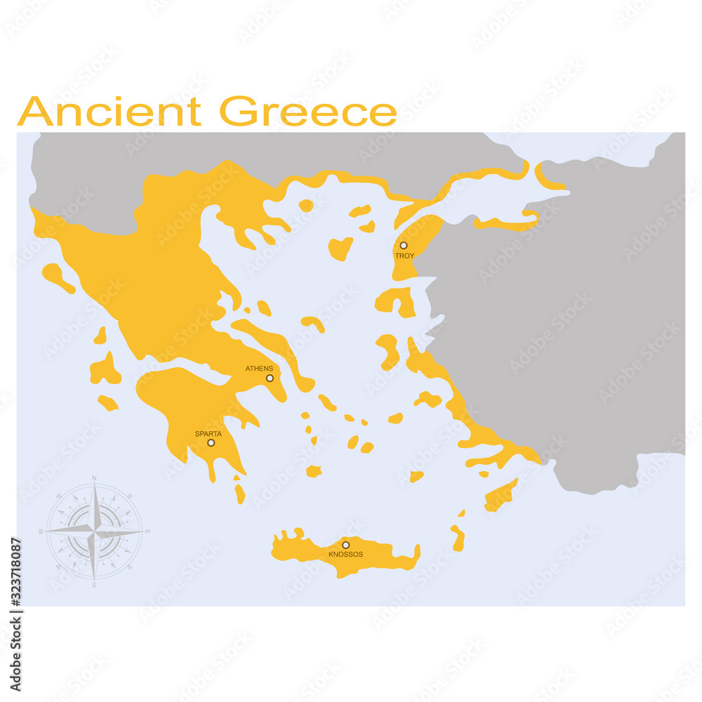 vector map of the Ancient Greece Stock Vector | Adobe Stock
