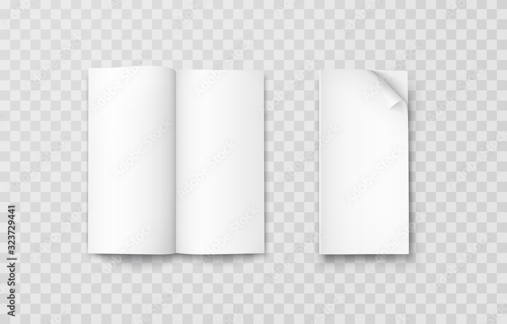 Open book mock up set isolated on transparent background. Realistic ...