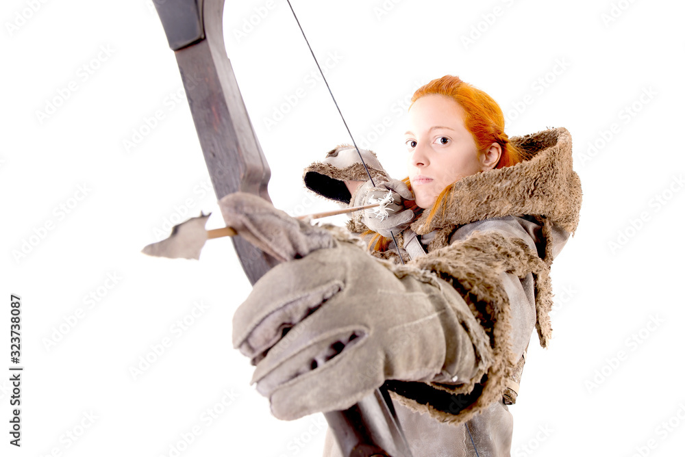 female archer posing Stock Photo | Adobe Stock