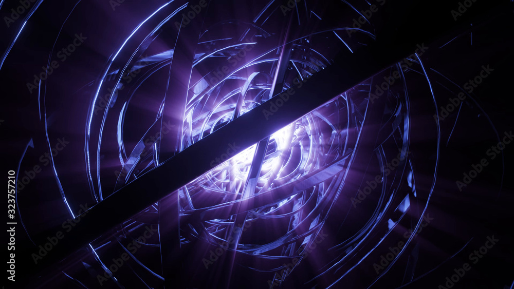 3d illustration background wallpaper of glowing round alien artefact ...