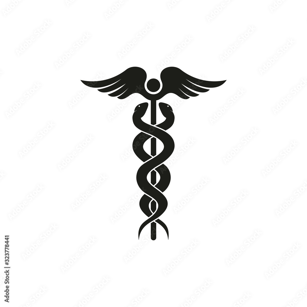 medical caduceus icon symbol, Medical Symbol. Healthy Icon. isolated on ...