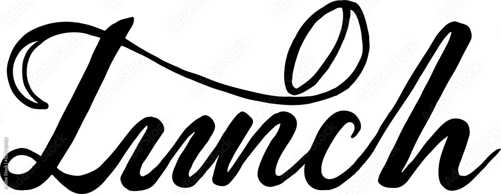 vector illustration of lunch in lettering style. the inscription on the ...
