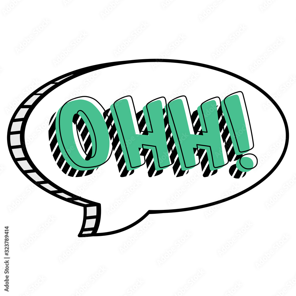 Ohh comic bubble expression Stock Vector | Adobe Stock