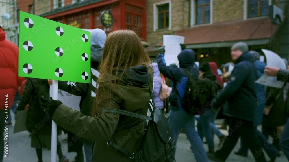 Europe caucasian female feminist demonstration. Gender right feminism ...
