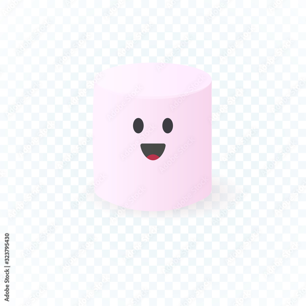 Cute simple character of american marshmallow smile face for chewy ...