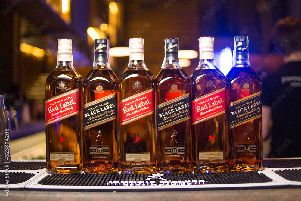 Johnnie Walker whisky bottle Stock Photo | Adobe Stock